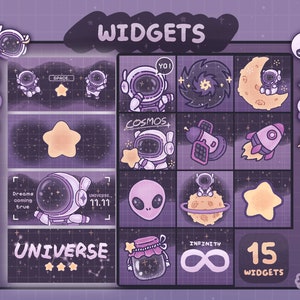 Purple Galaxy App Icon Set: Kawaii Phone Theme and Widgets (ios/android ...