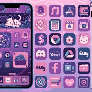 Lo-fi Pixel Magic App Icon Set | Ios App Icons, Cute Kawaii Wallpapers ...