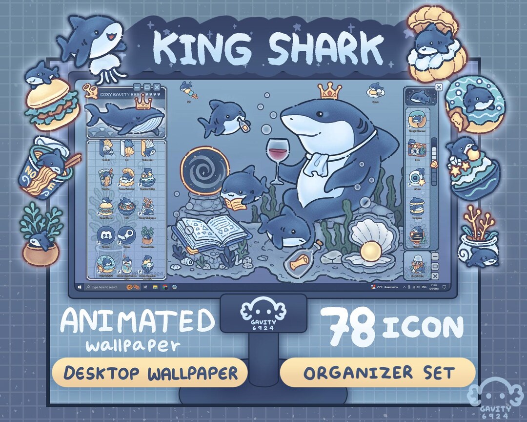Desktop Theme Background Windows and Mac Sea King Shark Wallpaper ...