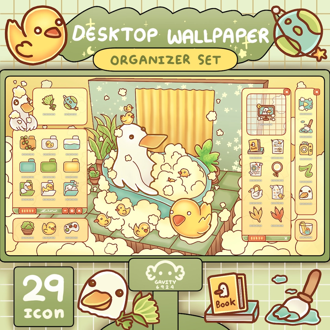 Windows and Mac Duck and Chick Desktop Theme Background Wallpaper ...