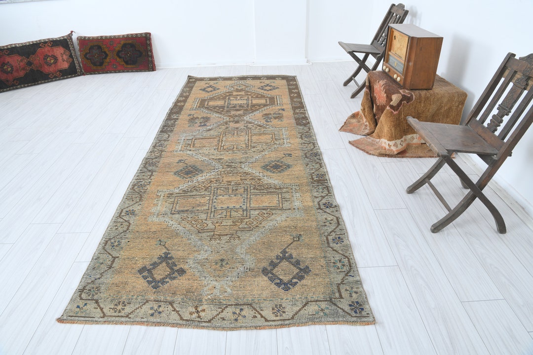 4x11 Runner, Turkish Runner Rug,vintage Runner 4x11,oushak Rug Runner ...