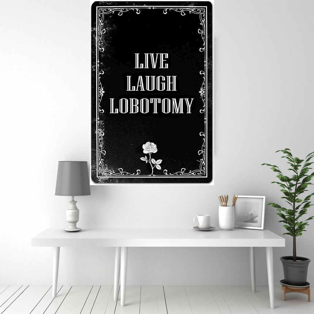 Live Laugh Lobotomy Tin Sign, Funny Vintage Art Poster - Etsy