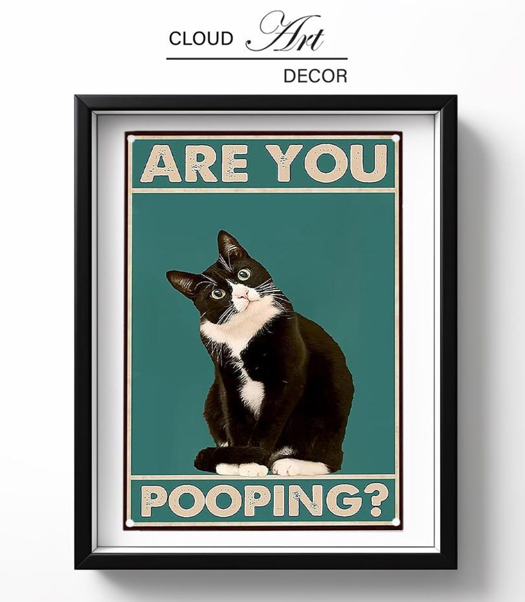 Black Cat Are You Pooping Funny Tin Signs / Bathroom Wall Decor 8" X 12 ...