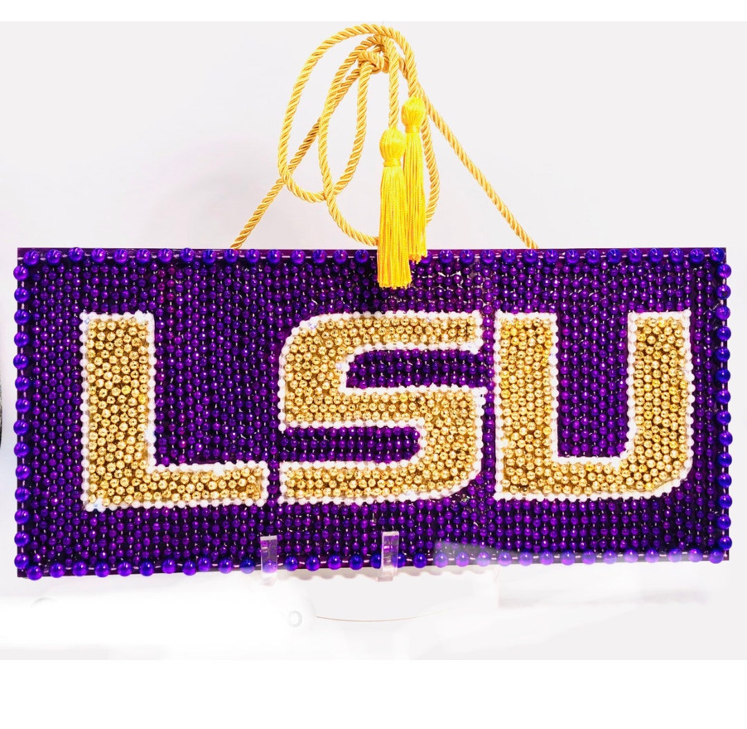 Mardi Gras Lit Bead Art LSU - Etsy