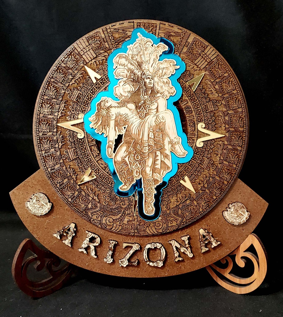 Personalized Aztec Calendar Aztec Warrior Popo and Izta, Cultural Art ...