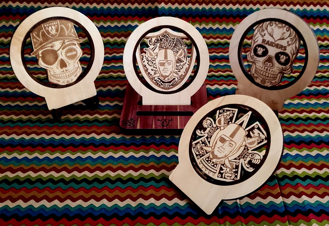 Personalized Raiders Maple & Cedar Wood Coaster Set With Holder - Etsy