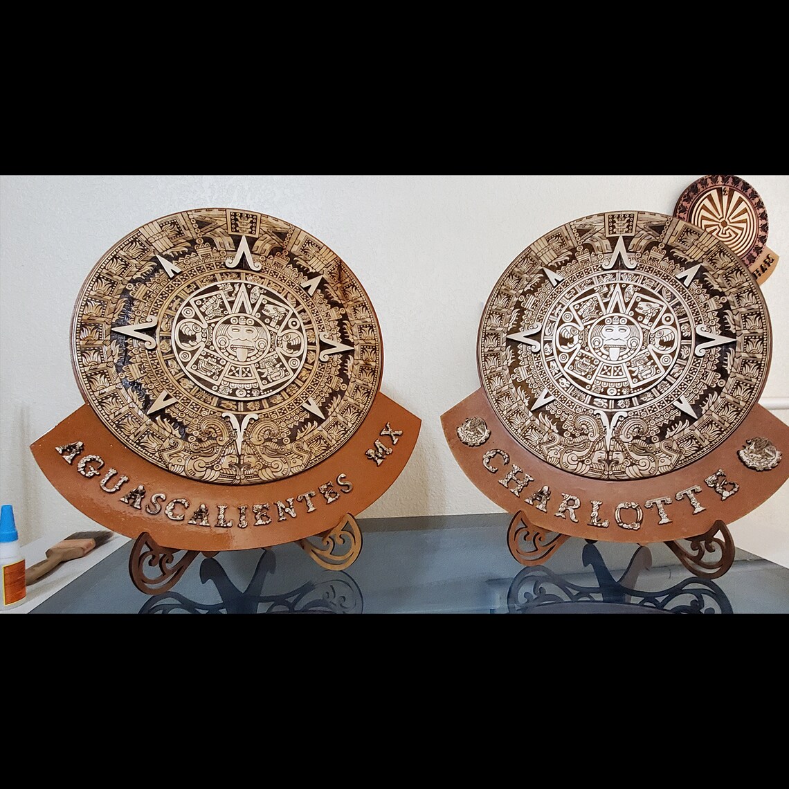 Personalized Aztec Calendar Wood Carved Sign Cultural Art | Etsy