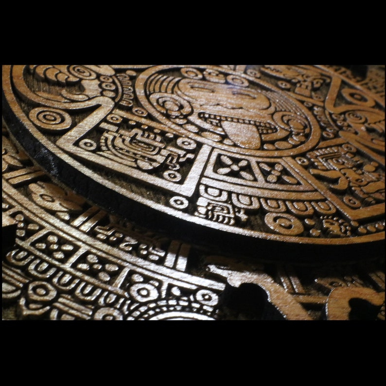 Personalized Aztec Calendar Wood Sign: Engraved Chicano Heritage Wall ...
