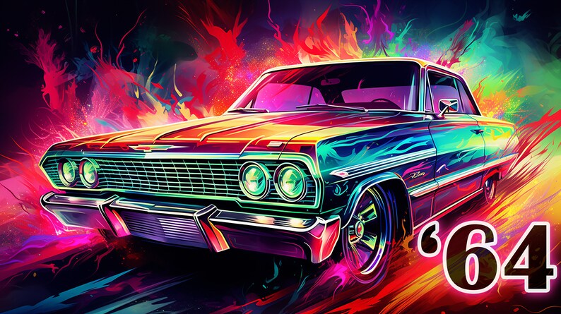 64 Chevy Impala Tumbler Wrap: Sublimation Designs (digital Download) - Etsy