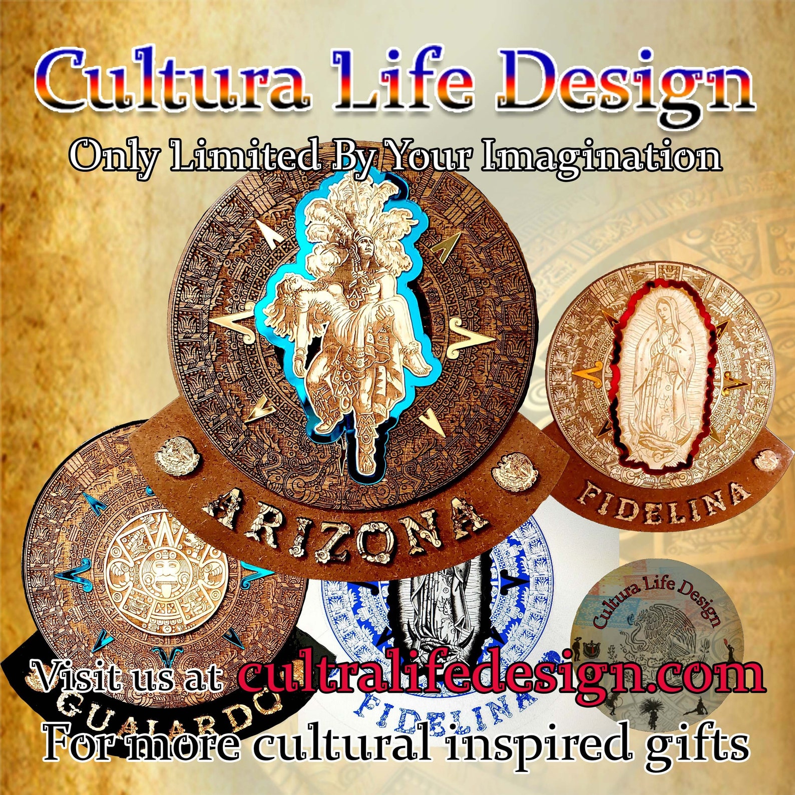 Personalized Aztec Calendar Wood Sign: Engraved Chicano Heritage Wall ...