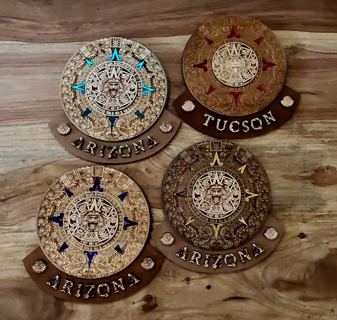 Personalized Aztec Calendar Wood Carved Sign, Engraved Cultural Wall ...