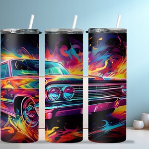 64 Chevy Impala 20 Oz Skinny Tumbler Wraps, 4 X Sublimation Designs ...