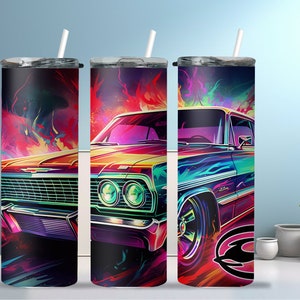 64 Chevy Impala 20 Oz Skinny Tumbler Wraps, 4 X Sublimation Designs ...