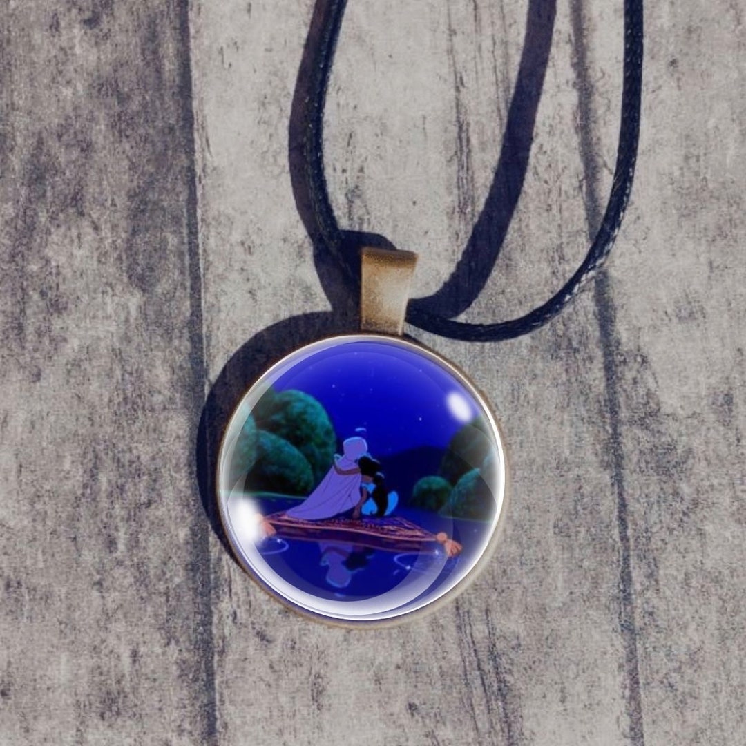 Aladdin Pendant Necklace, Aladdin and Jasmine Necklace, Aladdin Gift ...