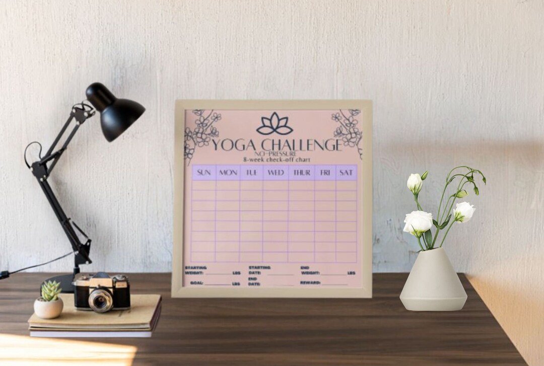 Yoga Check off Chart, Yoga Workout Tracker (frame Not Included) - Etsy
