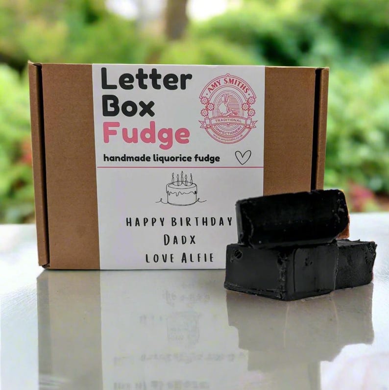 Personalised Handmade Liquorice Fudge Gift Box - Etsy