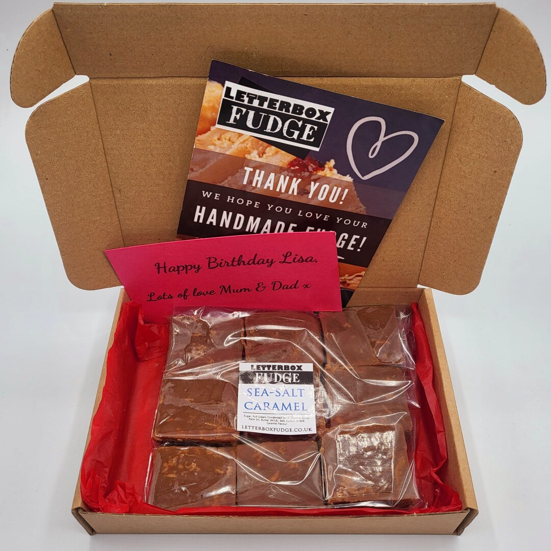 Handmade Fudge Gift Box Sea-salt Caramel FREE PERSONALISED Gift Card - Etsy