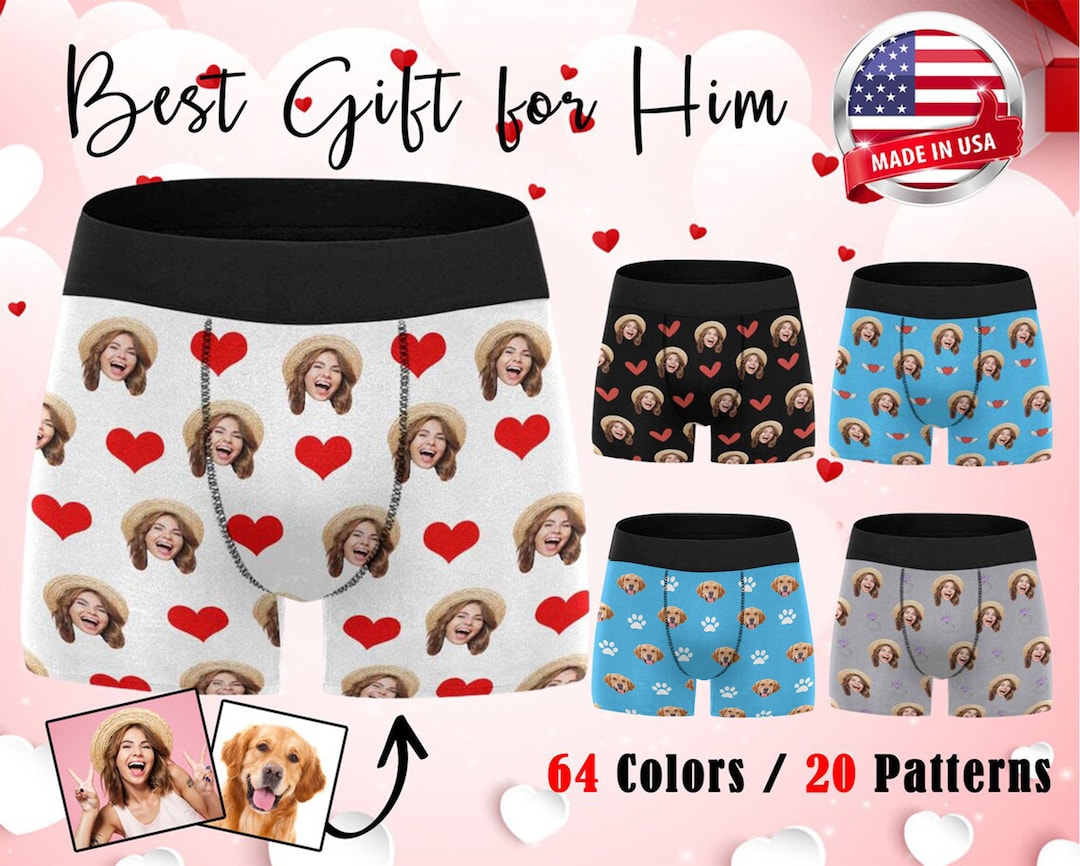 Custom Face Boxer Briefs, Personalized Face Underwear for Men, Funny ...