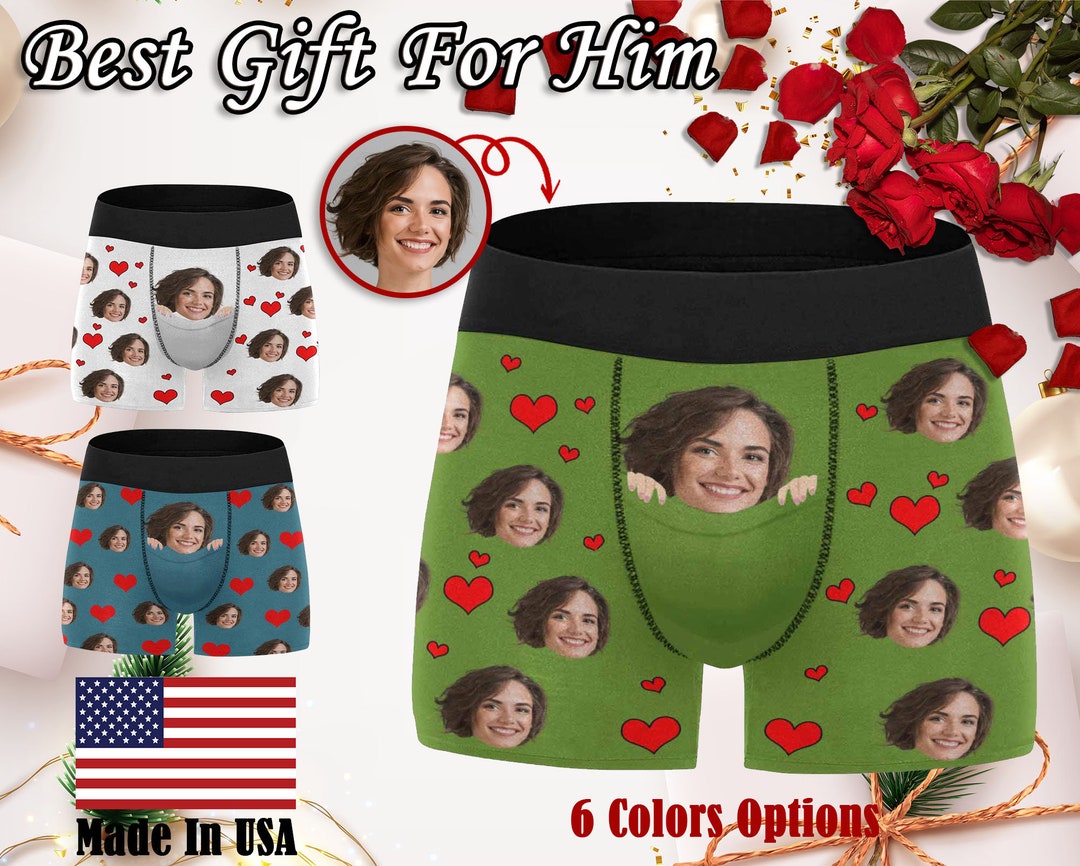 Custom Boxers Men, Custom Boxers With Face Logo Name, Custom Underwear ...