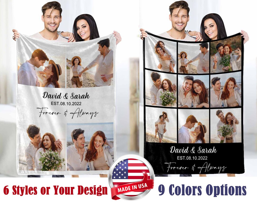 USA Custom Blanket With Pictures, Personalized Photo Blanket Collage ...