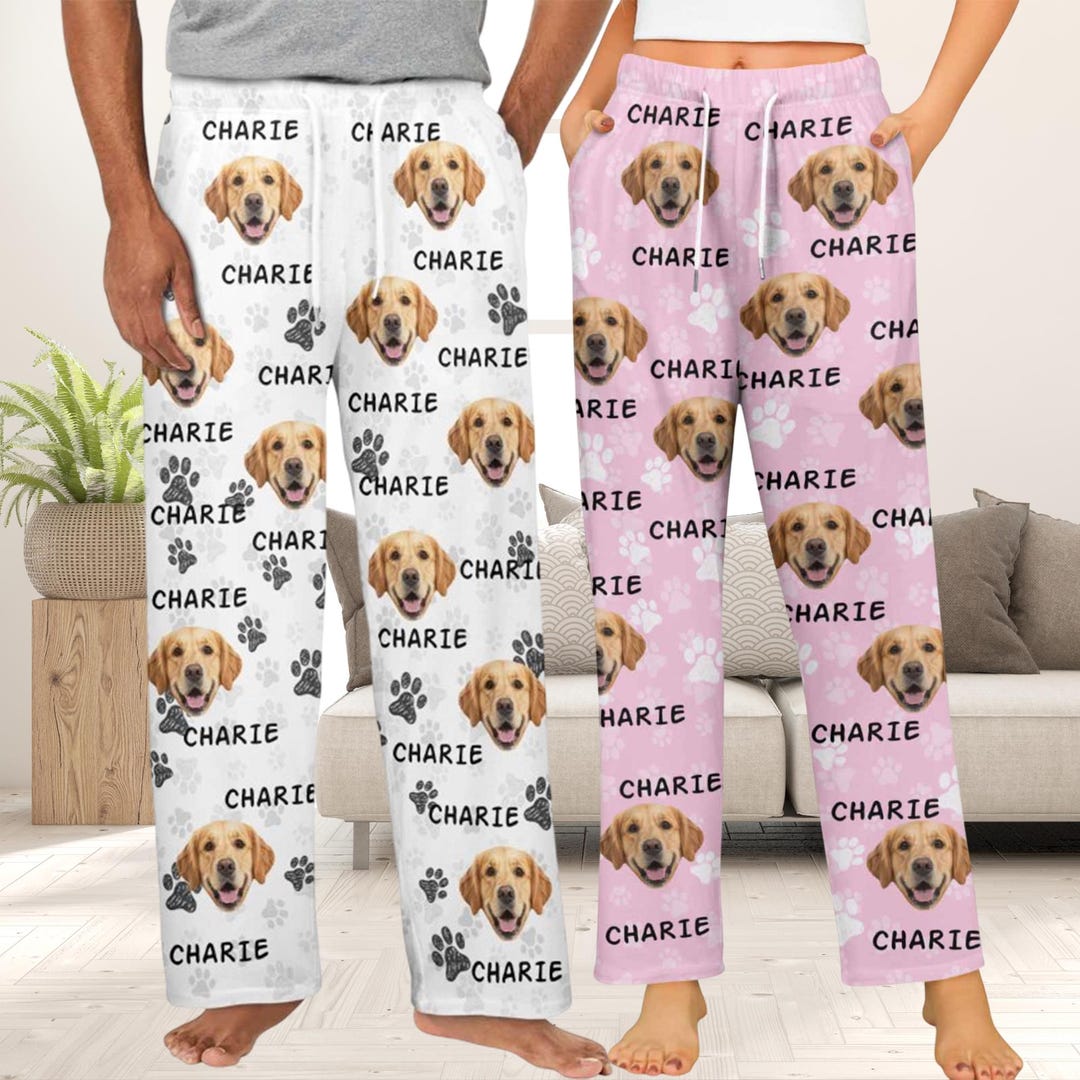 Custom Photo Paw Pajama Pants: Personalized Pet Face Trousers - Etsy