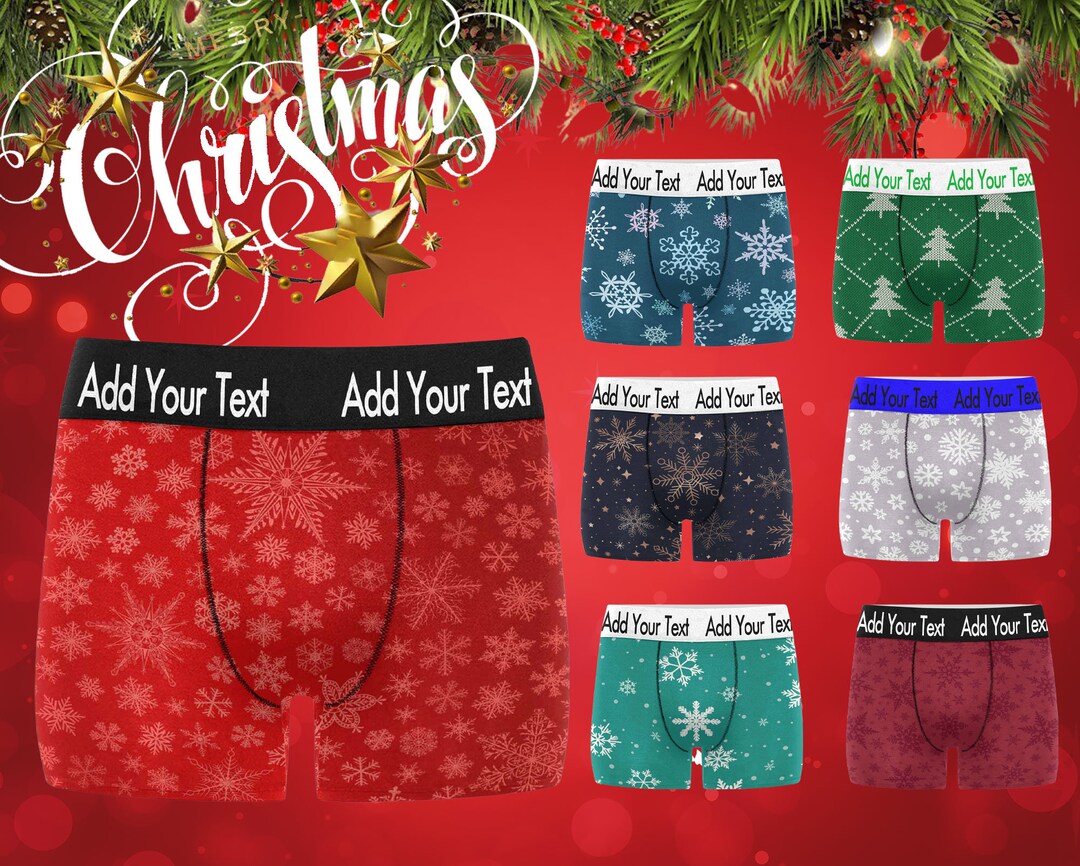 Custom Christmas Men's Boxer With Face, Personalize Waistband Face ...
