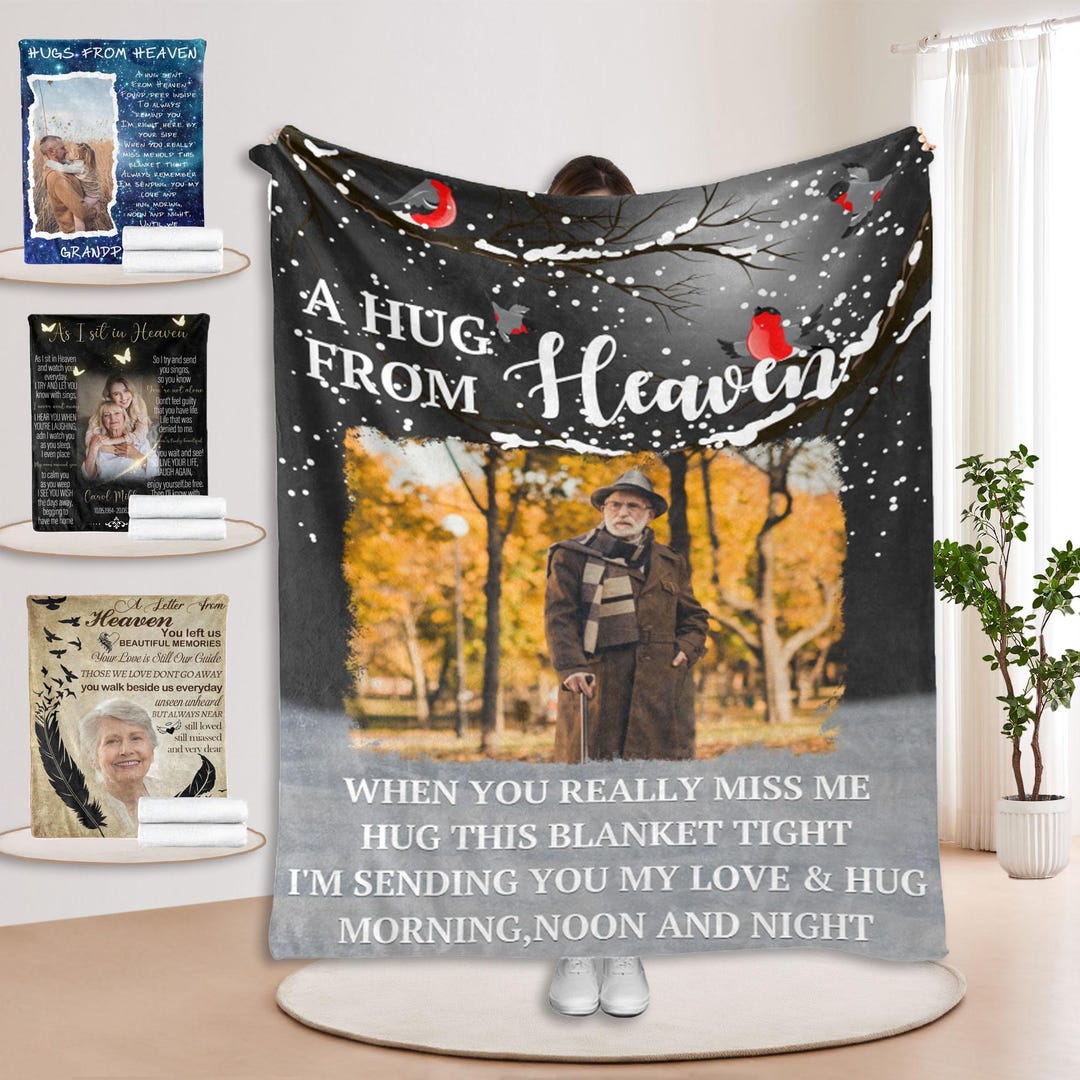 Personalized Memorial Photo Blanket: Sympathy Gift for Loss - Etsy