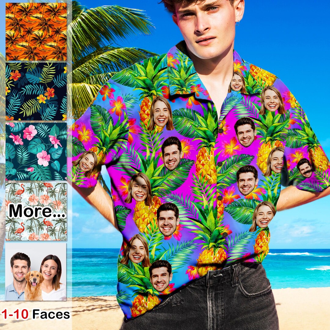 Custom Hawaiian Shirt With Face, Custom Hawaiian Shirt for Men Women ...