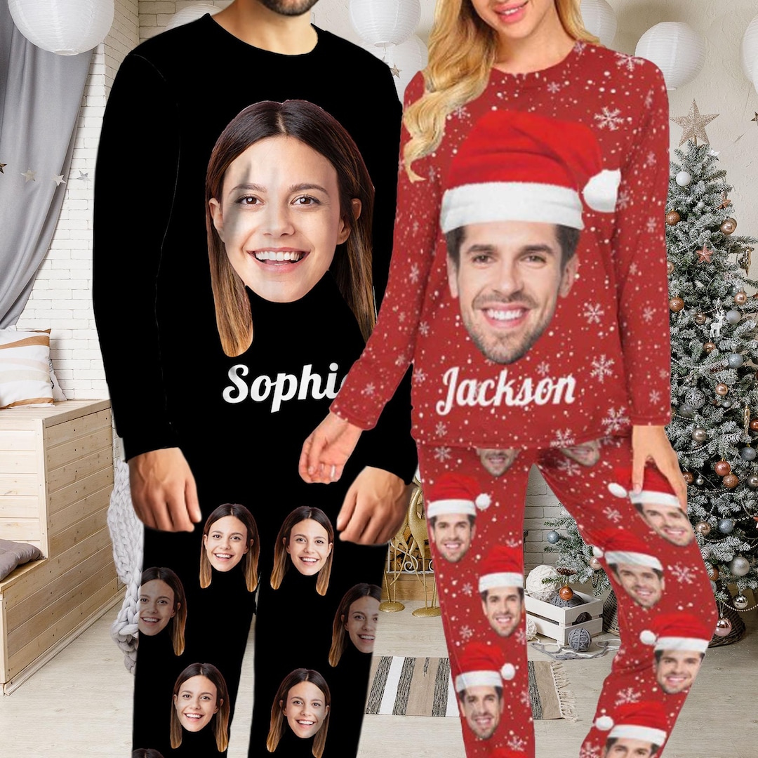 Personalized Face Pajama Set, Custom Photo Pajamas, Christmas Gift - Etsy