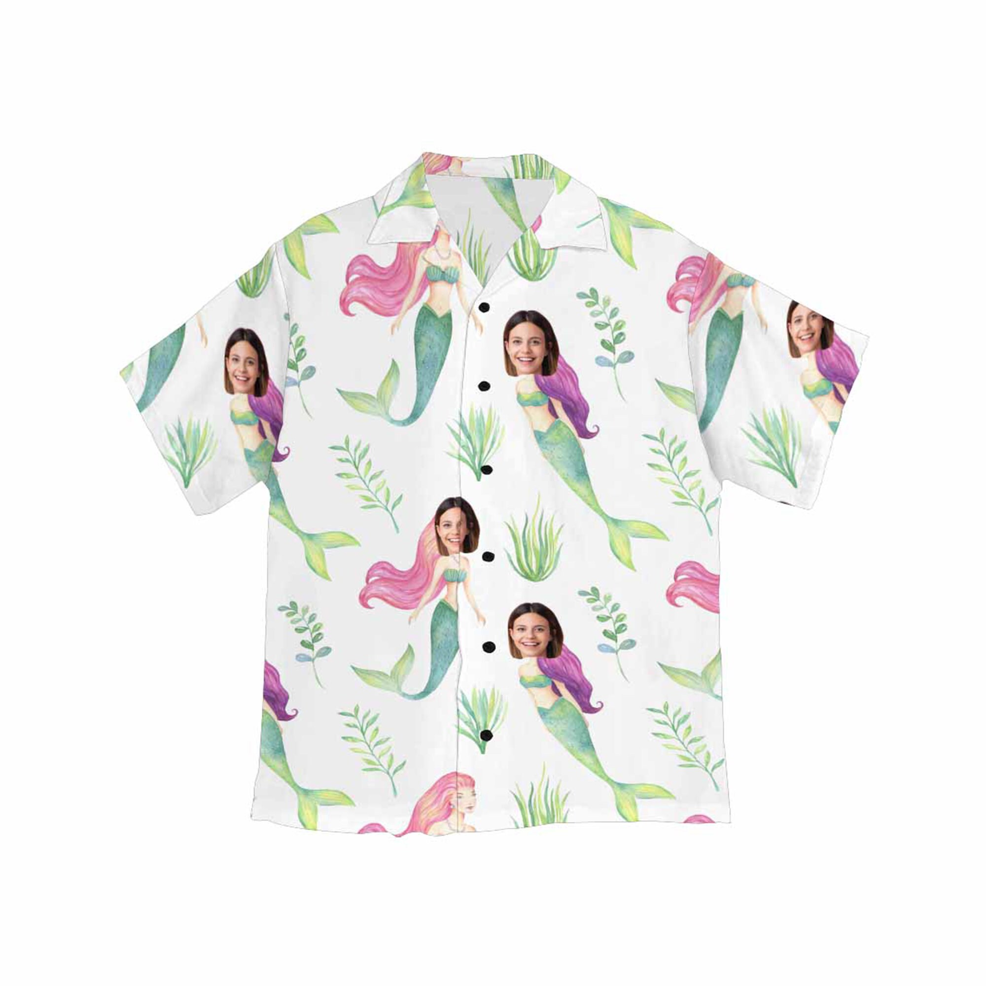 Personalized Men's Faces Mermaid Hawaiian Shirt Custom - Etsy