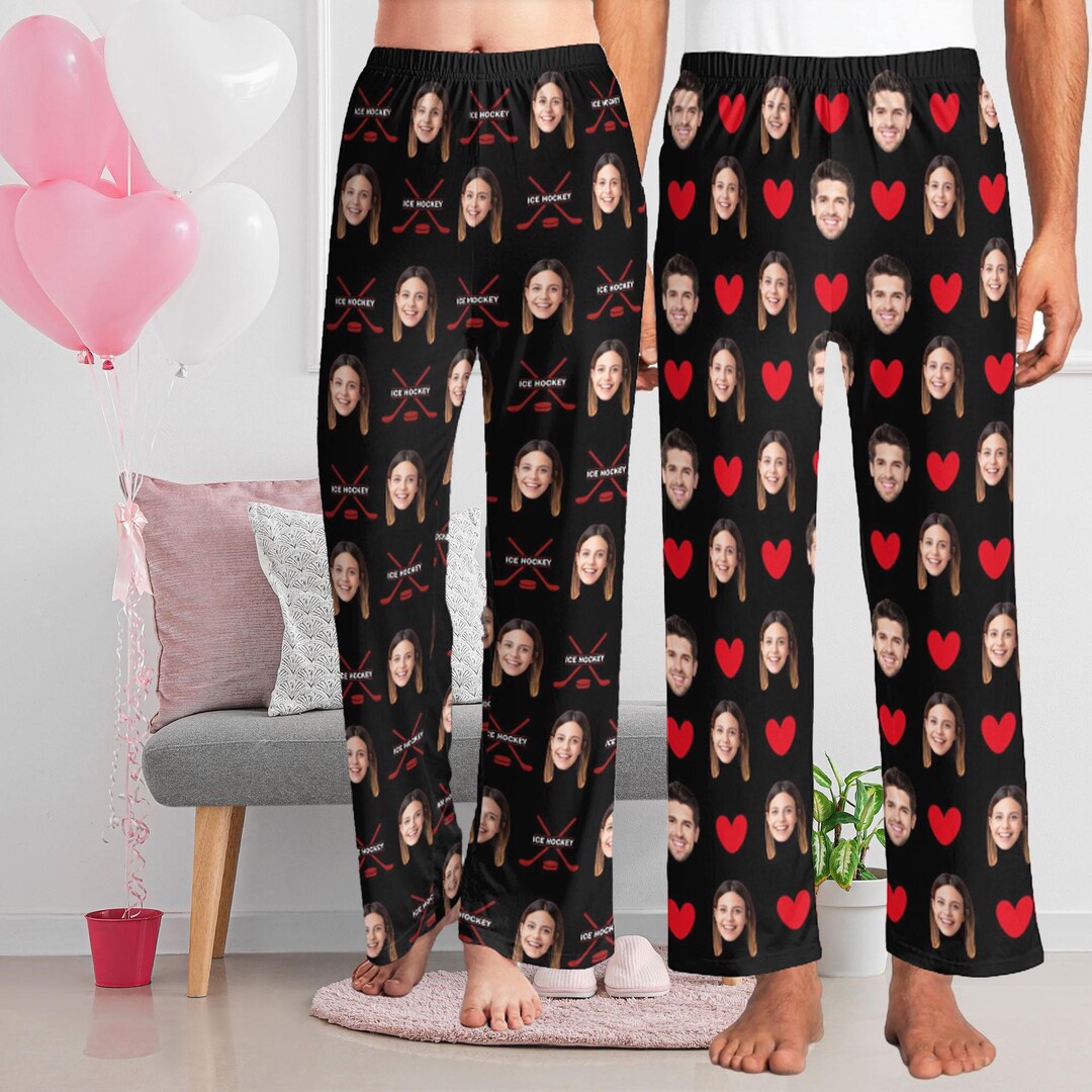 Custom Face Pajama Pants, Personalized Photo Pajamas, Anniversary Gift ...
