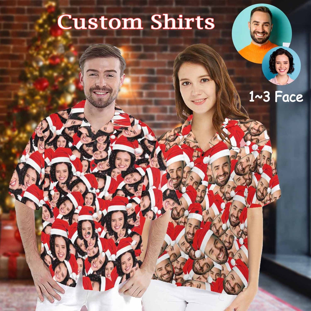 Custom Face Christmas Hawaii Shirt, Personalized Hawaii Shirt for Men ...