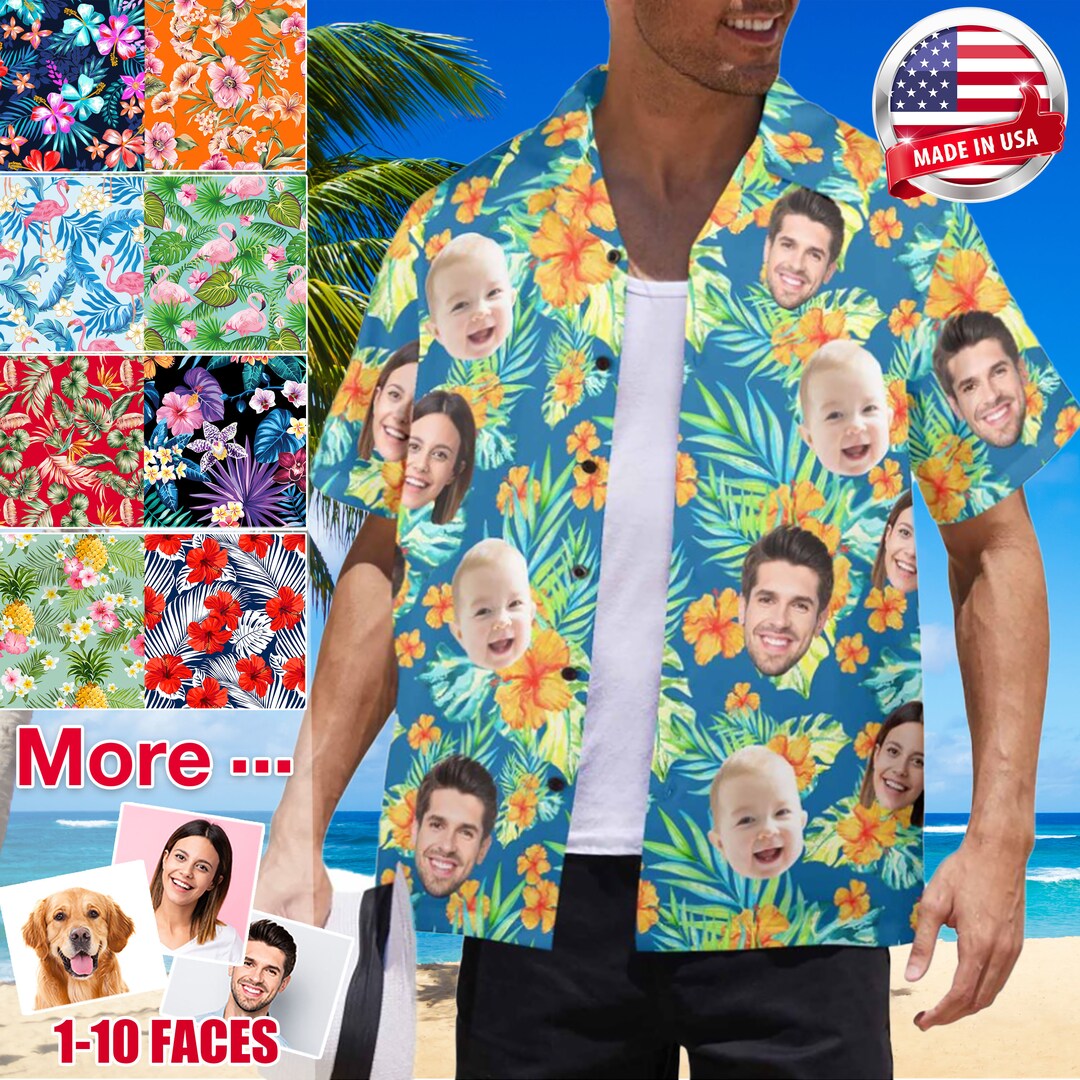 Custom Hawaiian Shirt With Face, Custom Hawaiian Shirt for Men, Custom ...