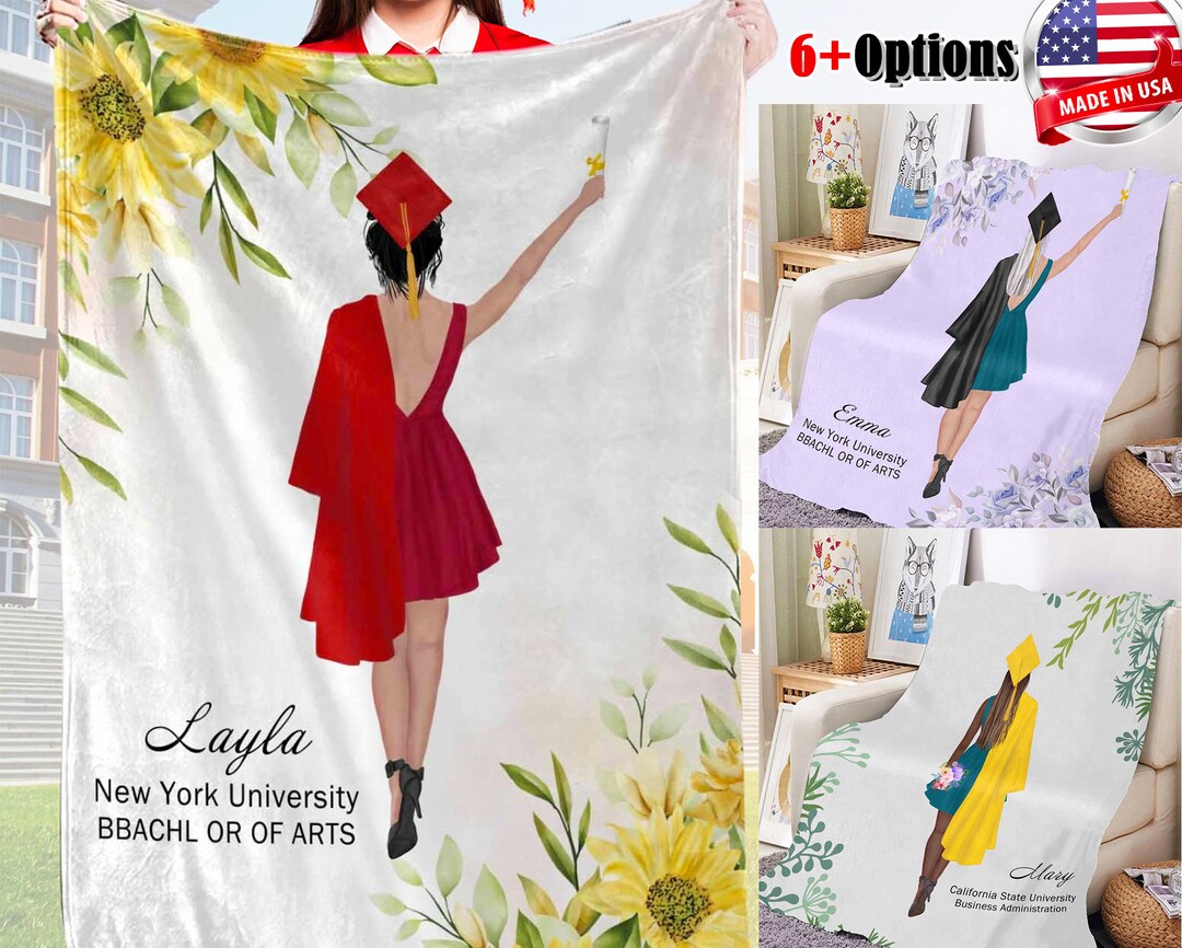 Custom Graduation Blanket for Daughter, Personalized Blanket With Name ...