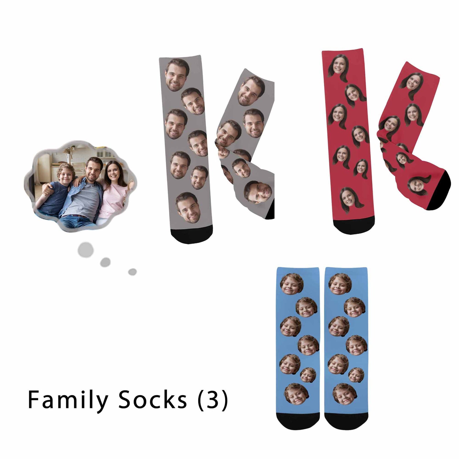 Personalized Socks with Faces Custom Color Socks with Faces | Etsy