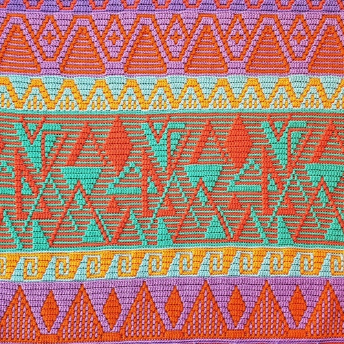 Aztec Sampler Mosaic Crochet Lap Blanket Pattern PDF File | Etsy
