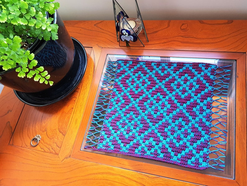 Delightful Diamonds Table Mat Overlay Mosaic Crochet Pattern - Etsy