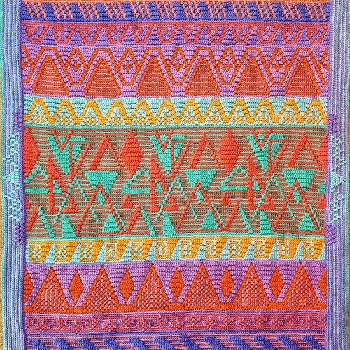 Aztec Sampler Mosaic Crochet Lap Blanket Pattern PDF File - Etsy