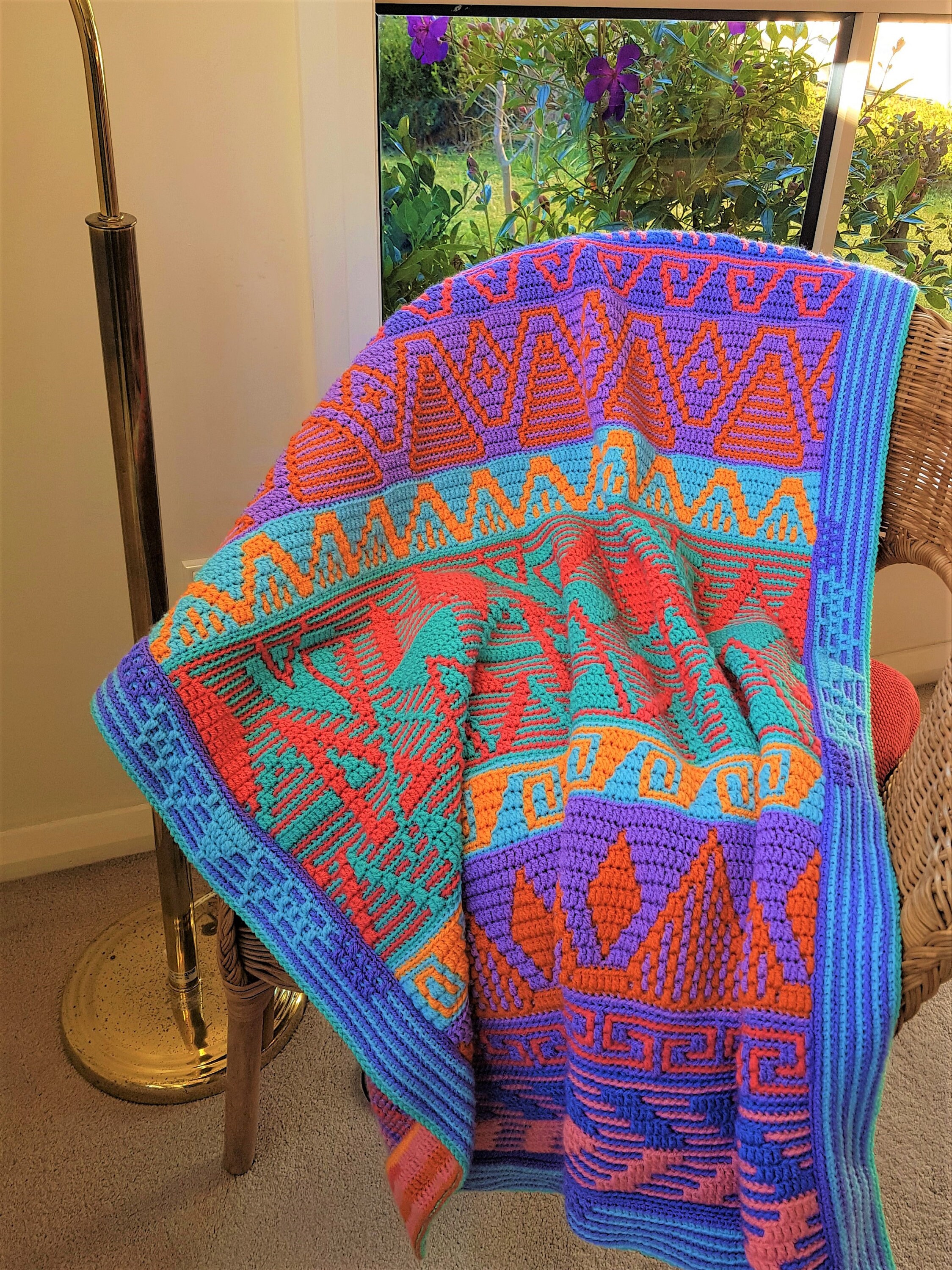 Aztec Sampler Mosaic Crochet Lap Blanket Pattern PDF File - Etsy