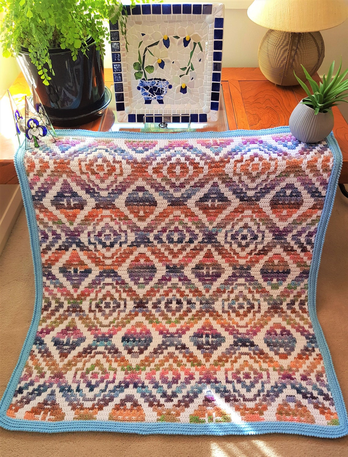 Mosaic Overlay Crochet Blanket Pattern Daydreams PDF File - Etsy