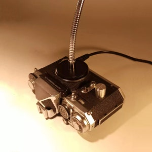 Vintage Camera Table Lamp With Dimmer Switch, Handmade Upcycled Artwork ...