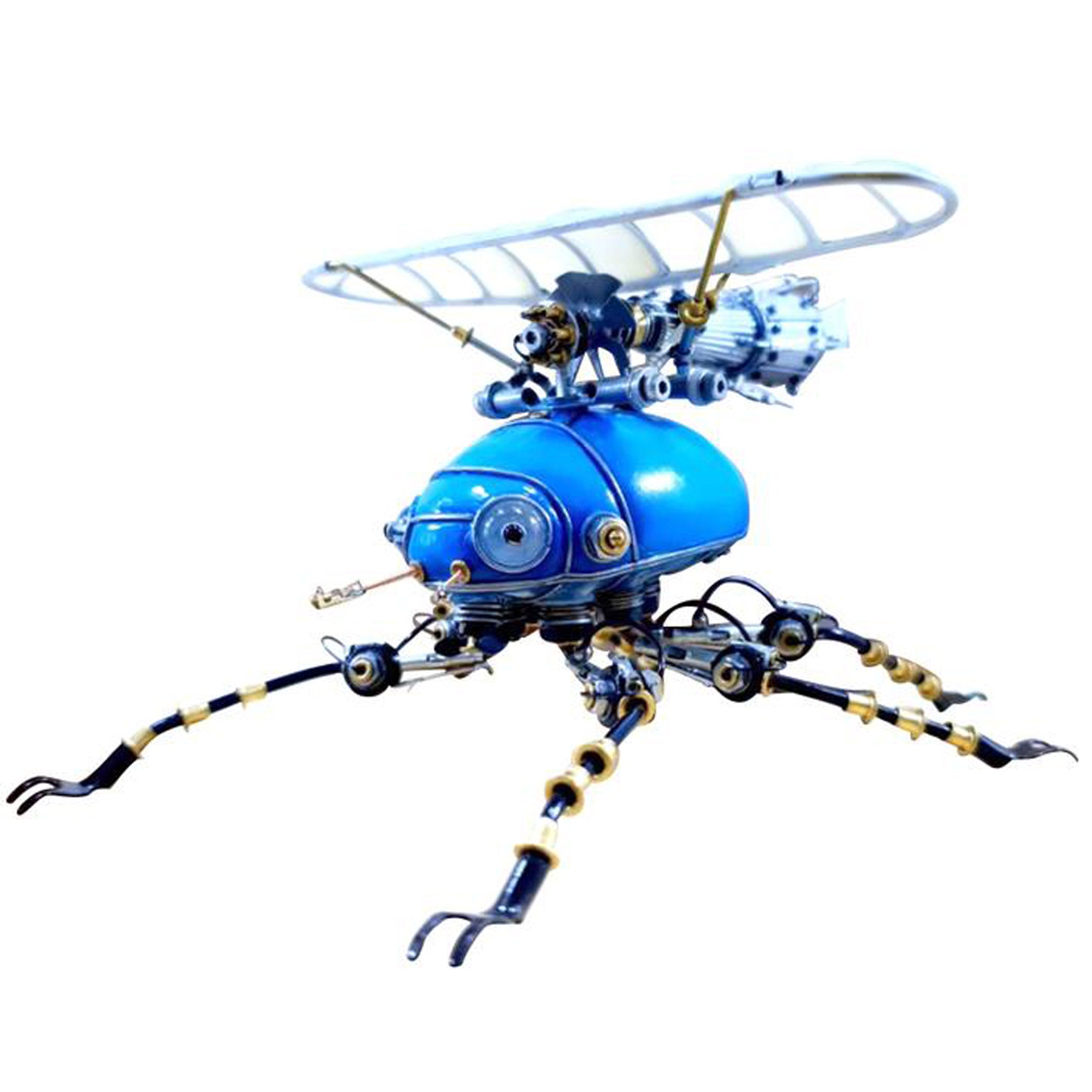 Mechanical Mutant Steampunk Beetle Metal 3D Blue Fixed Wing - Etsy