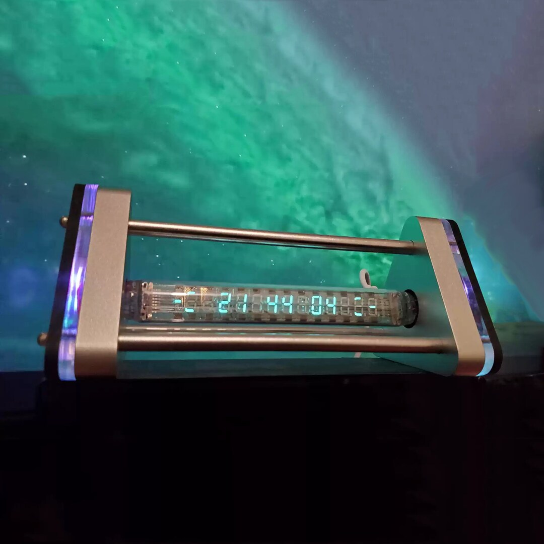 VFD Tube Clock Features A Water Droplet Hourglass Effect CNC Cutting ...