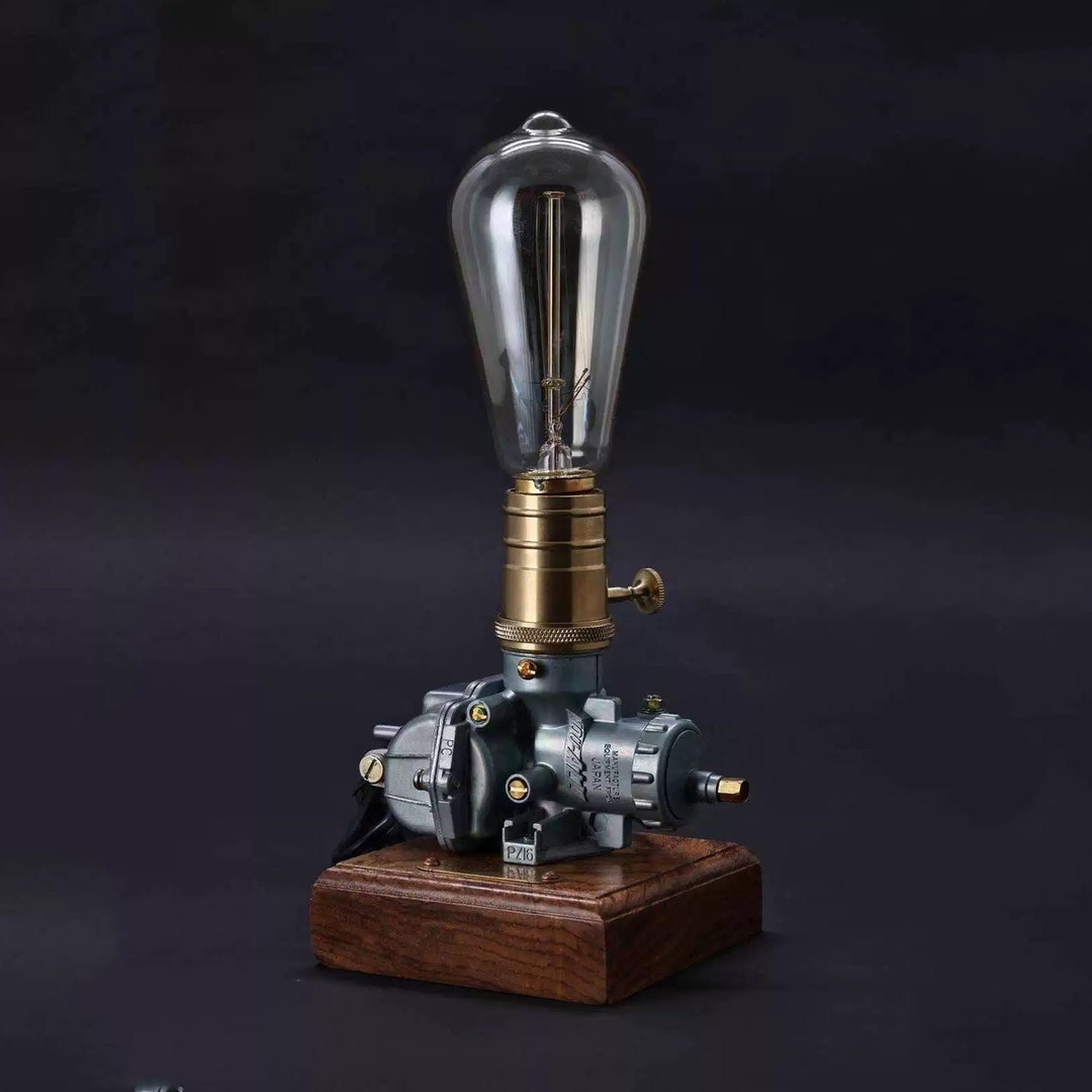 Handmade Industrial Table Desk Lamp Featured With A Carburetor - Etsy