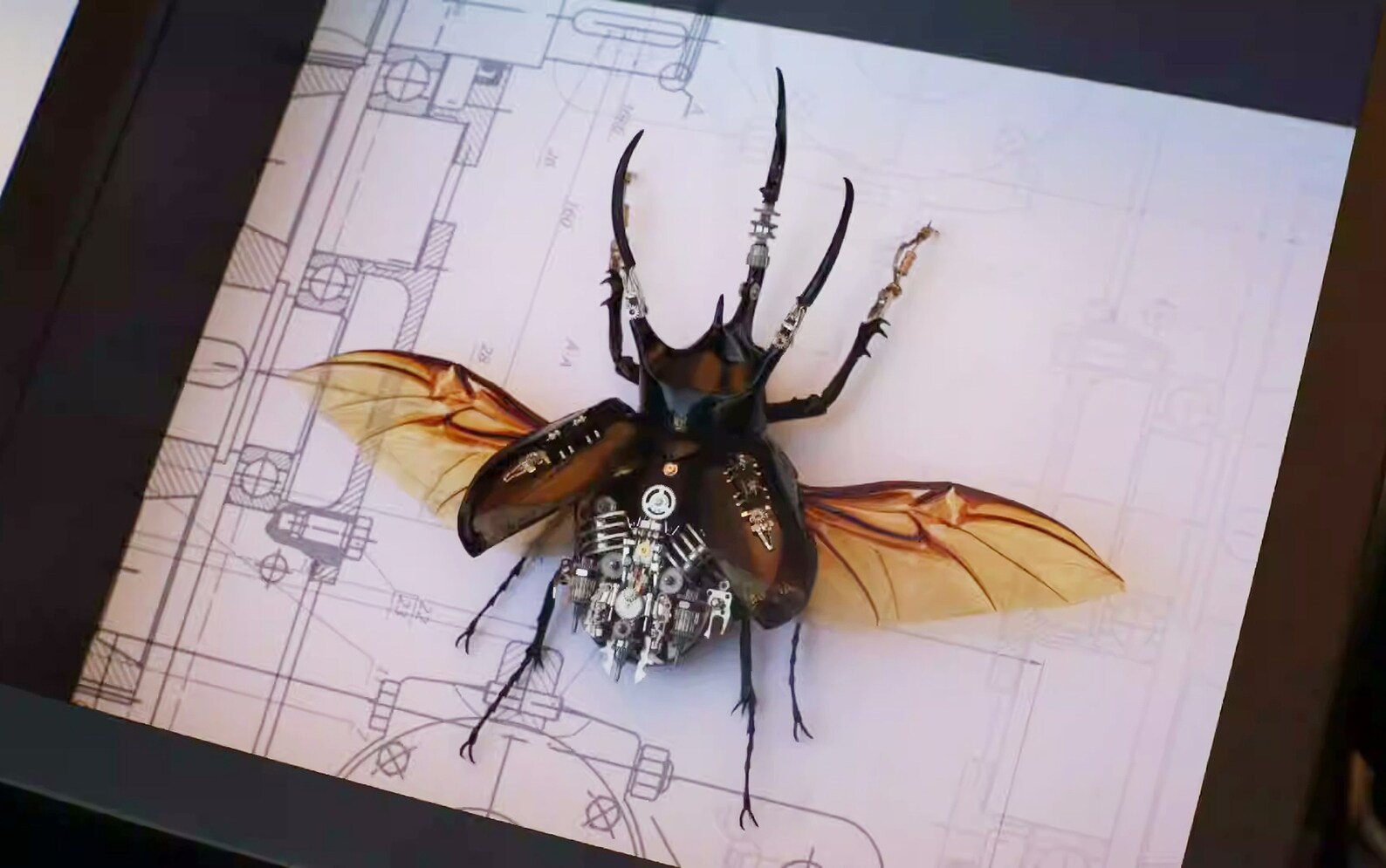 Steampunk Beetle Insect, Real Chalcosoma Atlas, Cyberpunk Sculpture ...