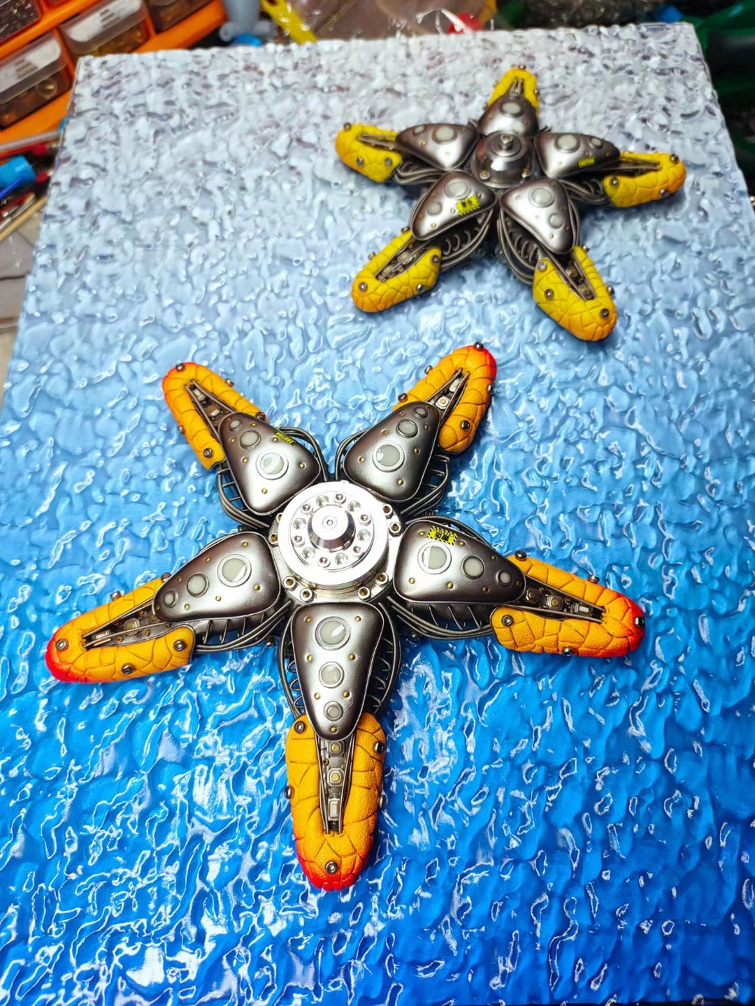 Mechanical Starfish Mutant Creature, Framework Art, Steampunk Sculpture ...