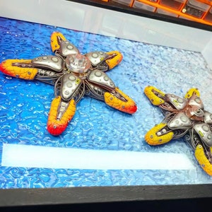 Mechanical Starfish Mutant Creature, Framework Art, Steampunk Sculpture ...