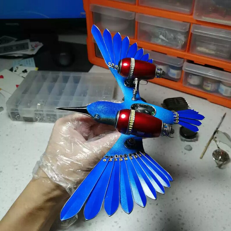 Kingfisher Mechanical Mutant Propelled by 2 Jet Engines Sci-fi - Etsy