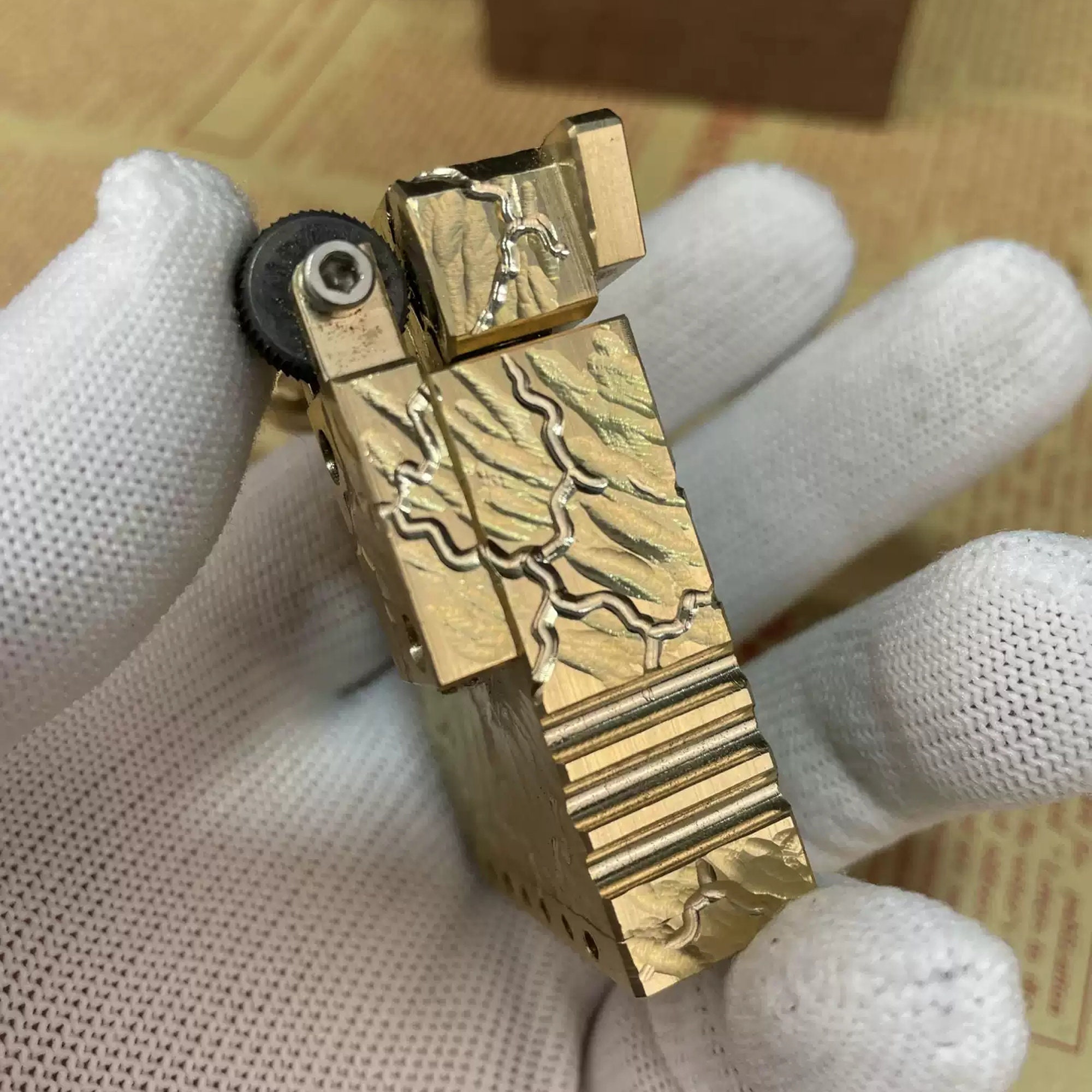 Brass Lighter Carved From A Whole Piece of Brass Handmade - Etsy