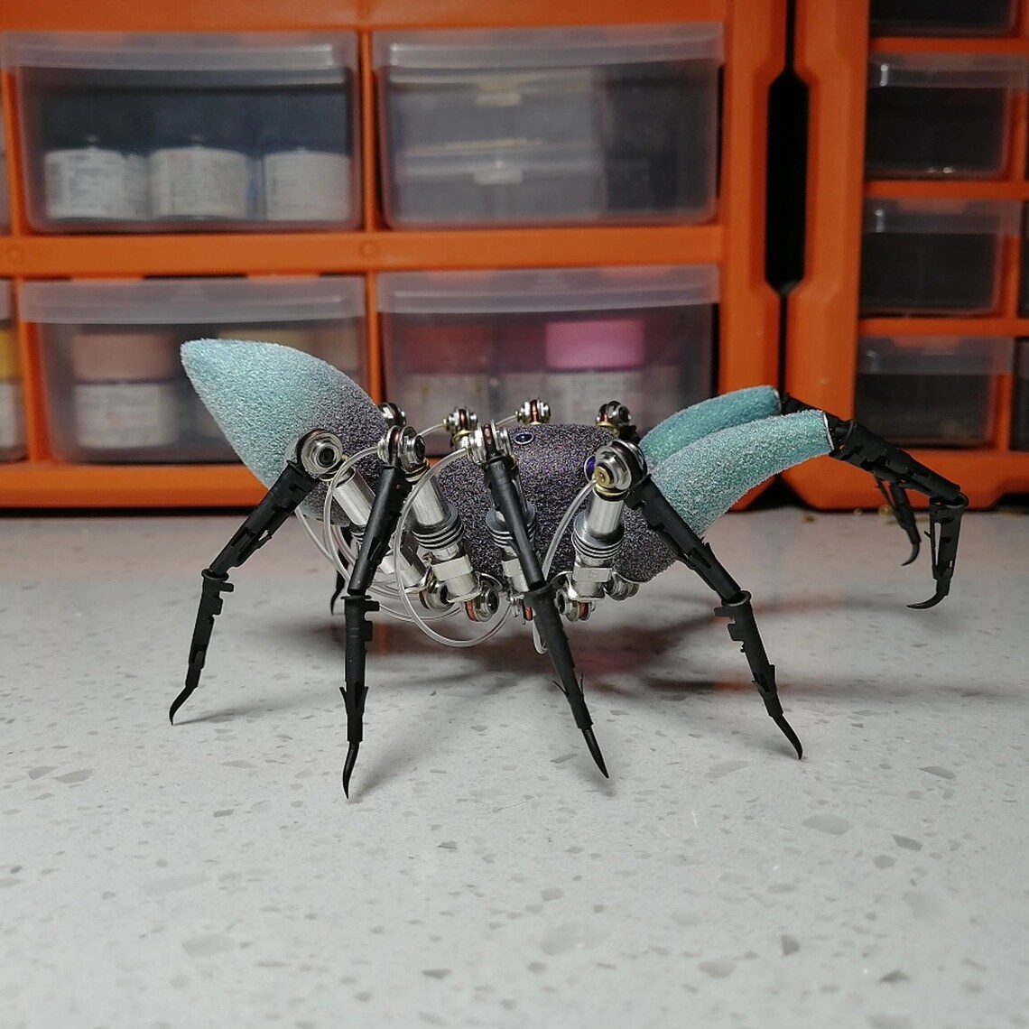 Mechanical Mutant 3D Jumping Spider Sculpture Handmade - Etsy